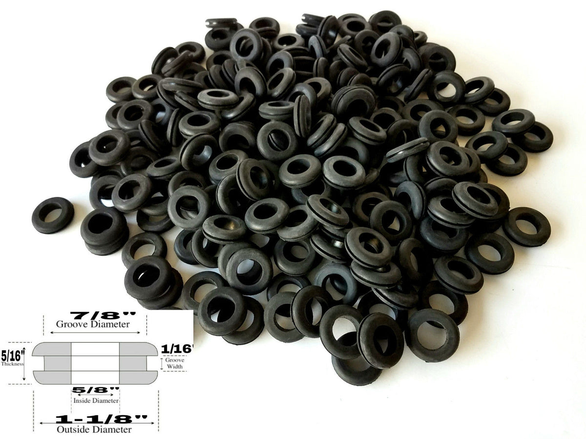 Secure Fit 7/8" Groove Rubber Grommets for Panel Holes