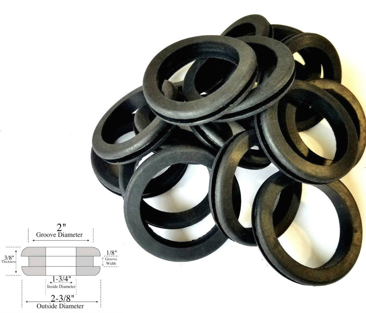 Perfect Fit 2" Groove Rubber Grommets for Panel Holes