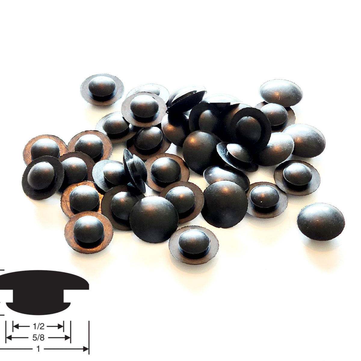 Individual Push-in Rubber Bumper Feet Tight Grip Stem Stoppers/Hole Pl