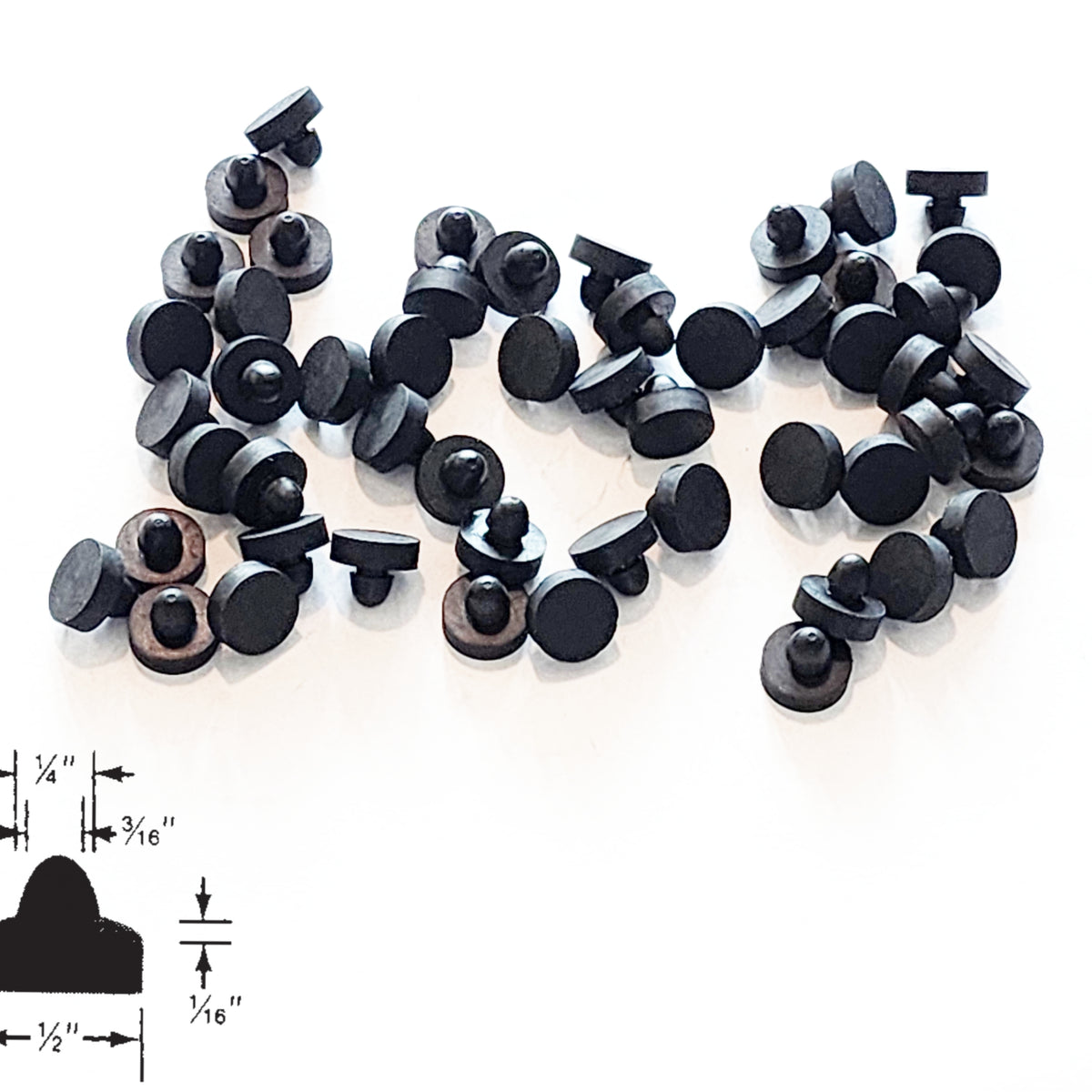 Individual Push-in Rubber Bumper Feet Tight Grip Stem Stoppers/Hole Pl