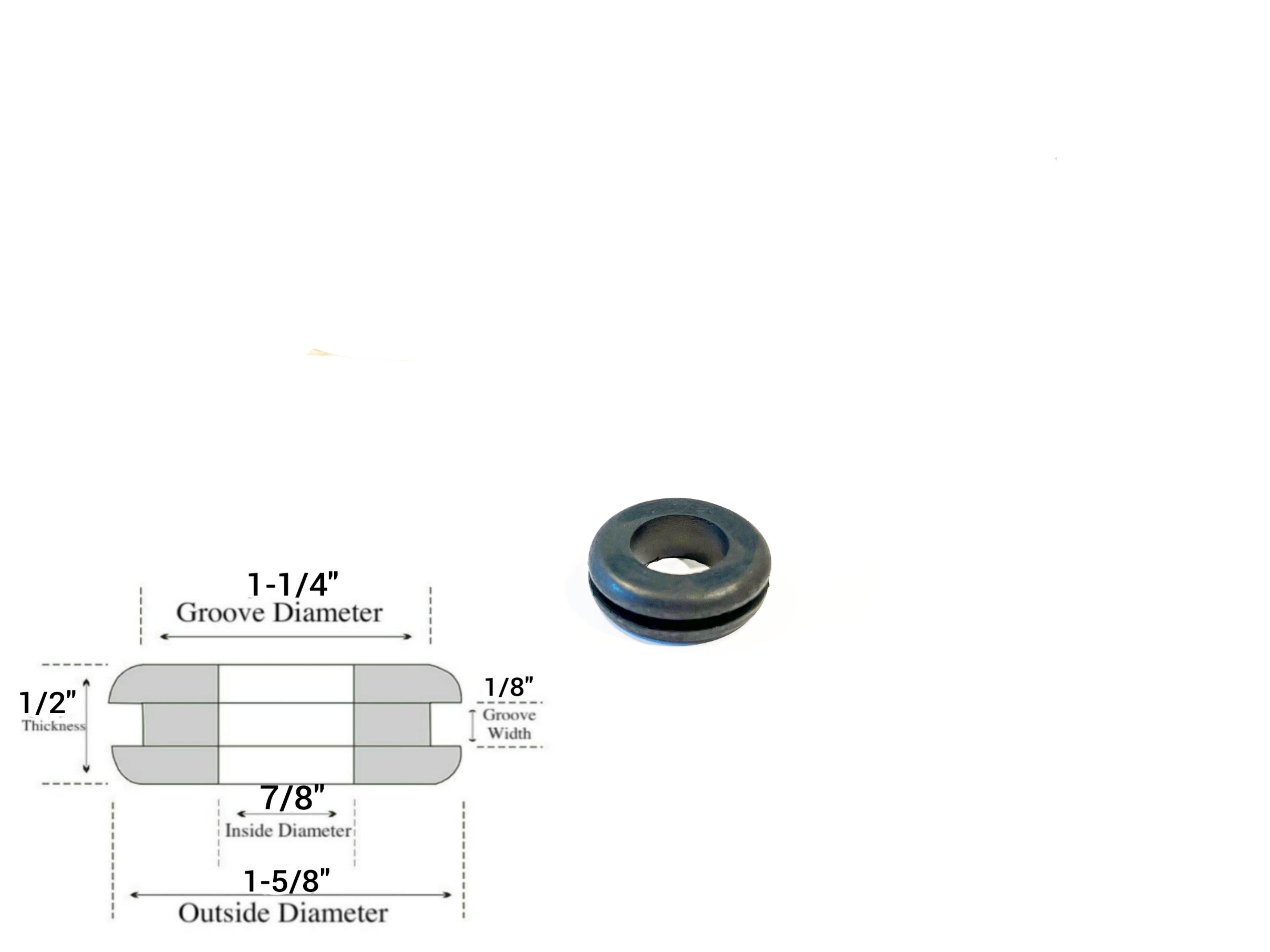 7/8" Inside Diameter Rubber Grommet - 1/8" Groove Width - Fits 1-1/4 ...